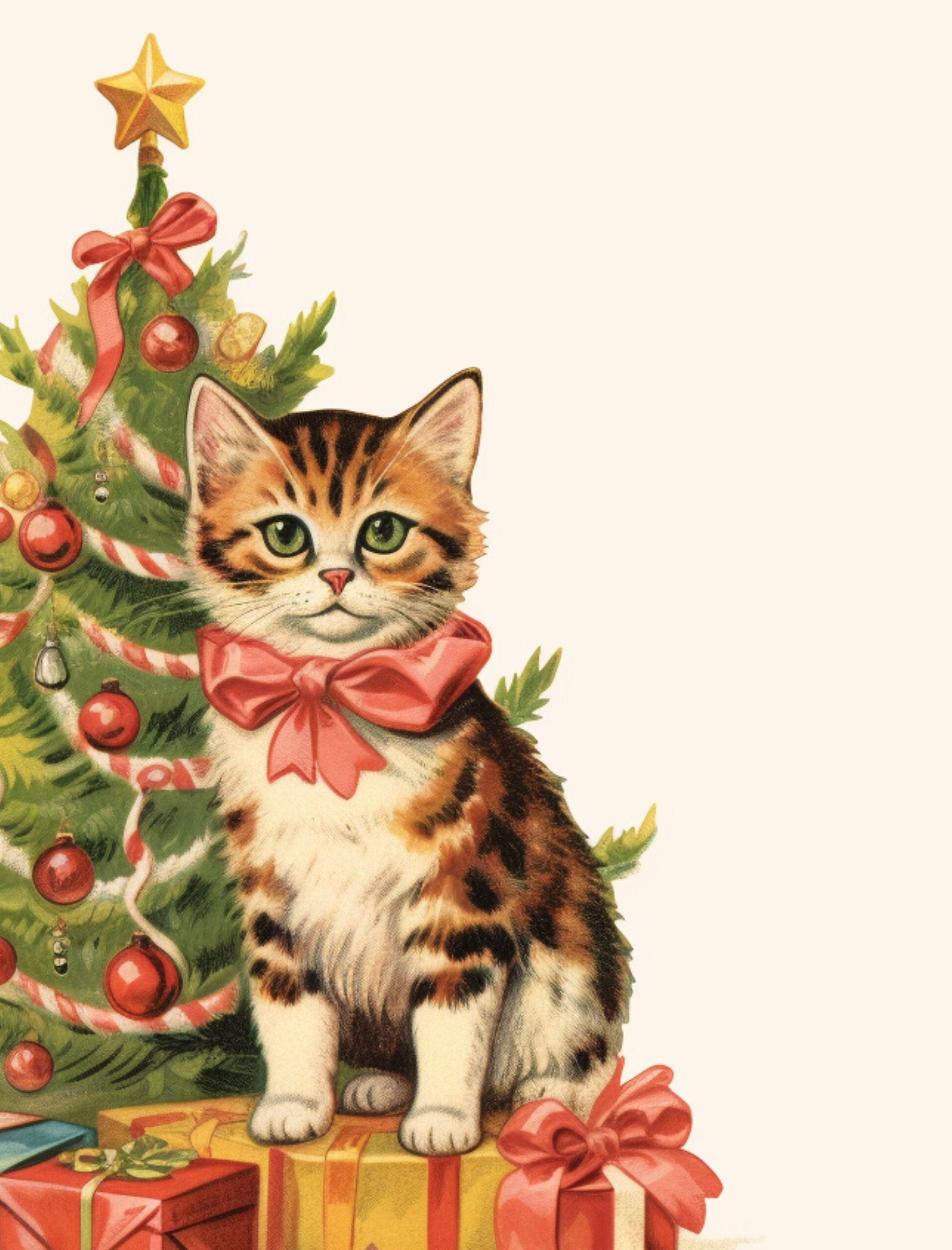 Wind Spinner PNG, Vintage Christmas Cat Design, Digital Download, Cat ...