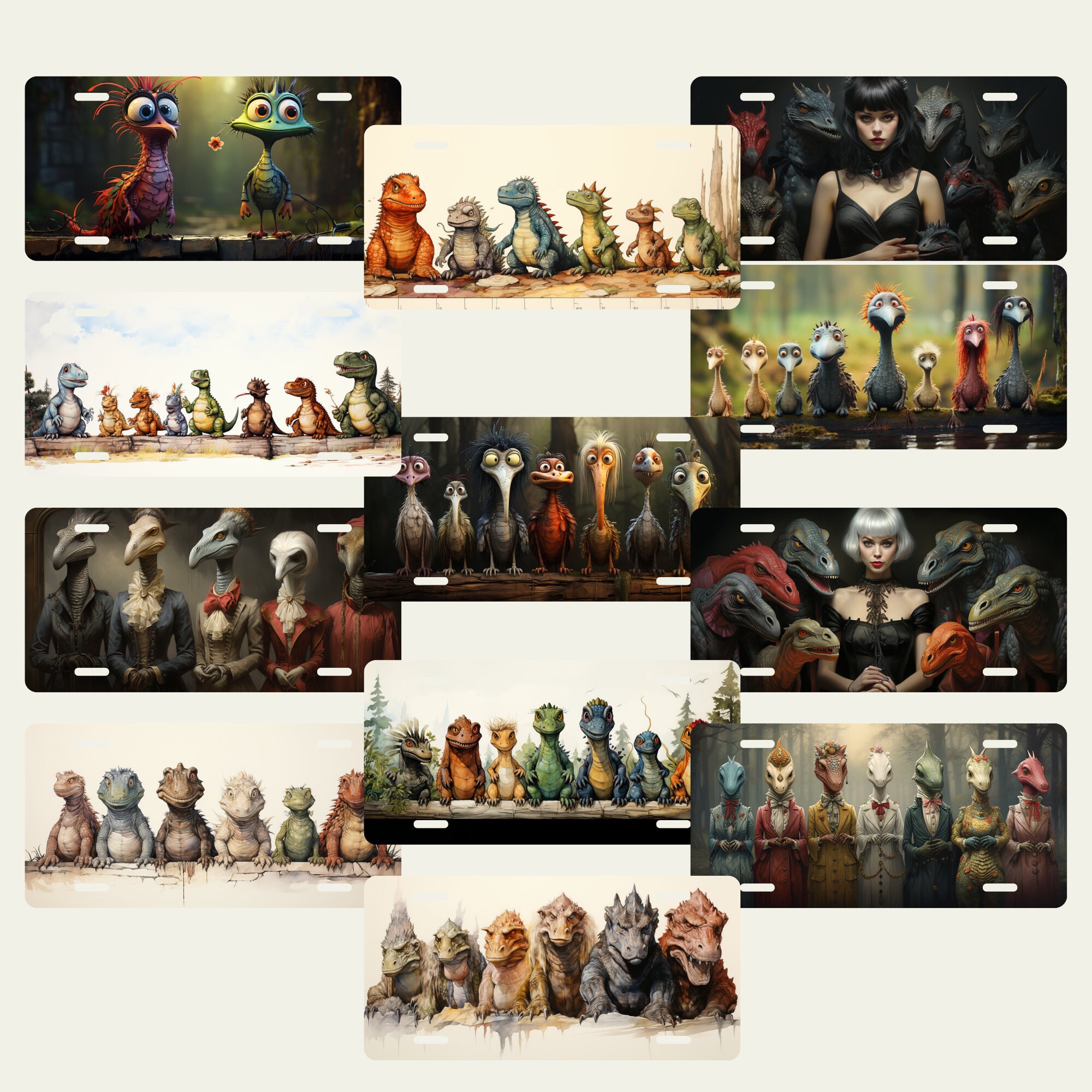 Dinosaur License Plate PNG Bundle Dinosaur Plate Design - Etsy
