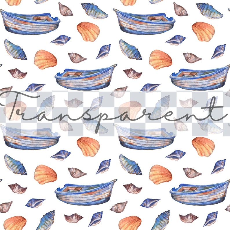 Seashell Sea Shells Printable Digital Paper, Seamless Pattern, Instant ...