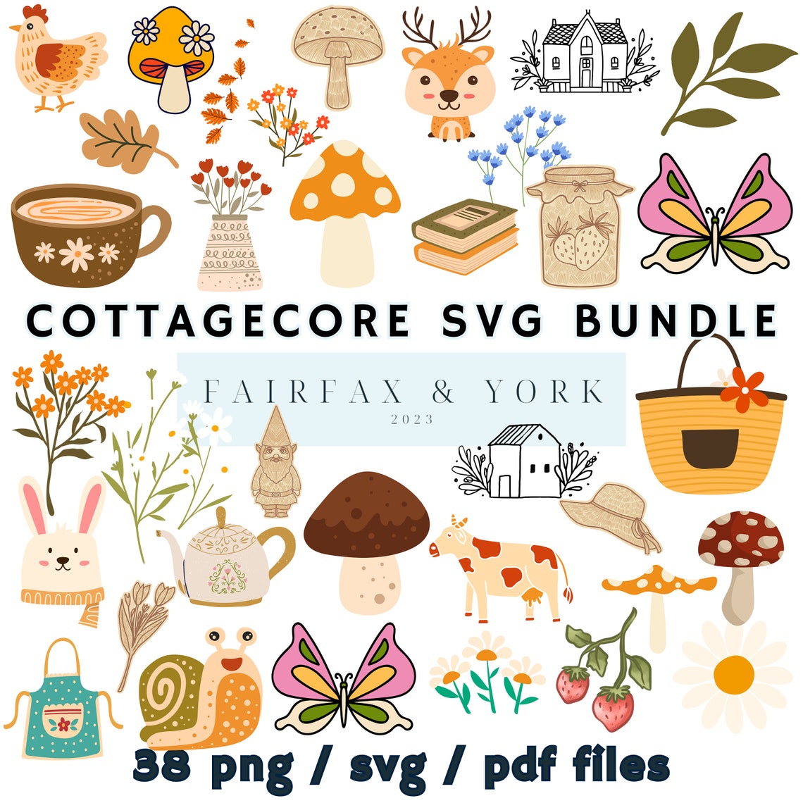 Cottagecore SVG Bundle, Cottagecore Svg, Mushroom Svg, Cottagecore, Svg ...