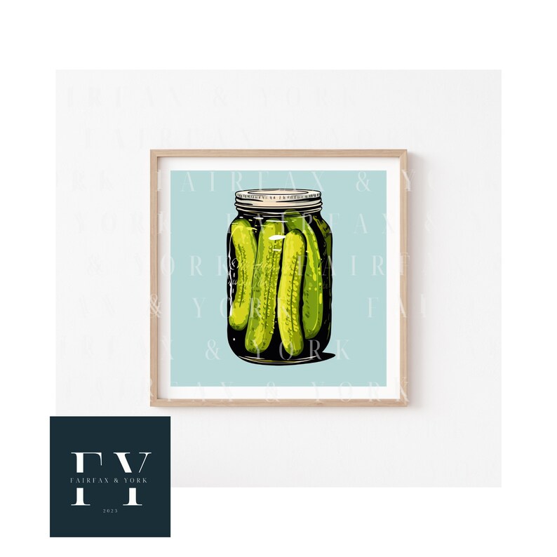 Pickle Printable Wall Art, Digital Download, Warhol Style, Pickle Lover ...