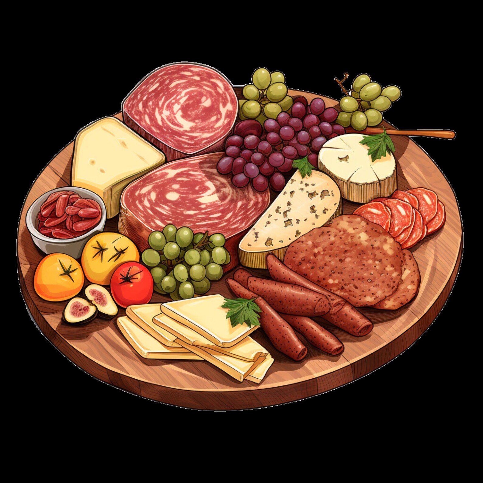 Charcuterie Board, Charcuterie Clipart, Charcuterie Svg, Watercolor ...