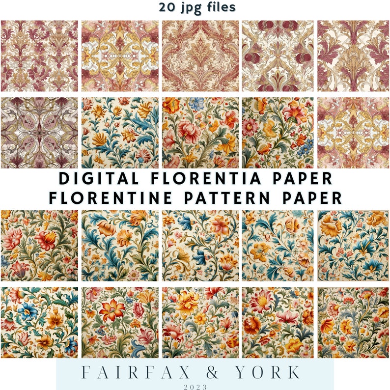Florentine Paper, Digital Paper, Florentine, Paper Craft, Digital ...