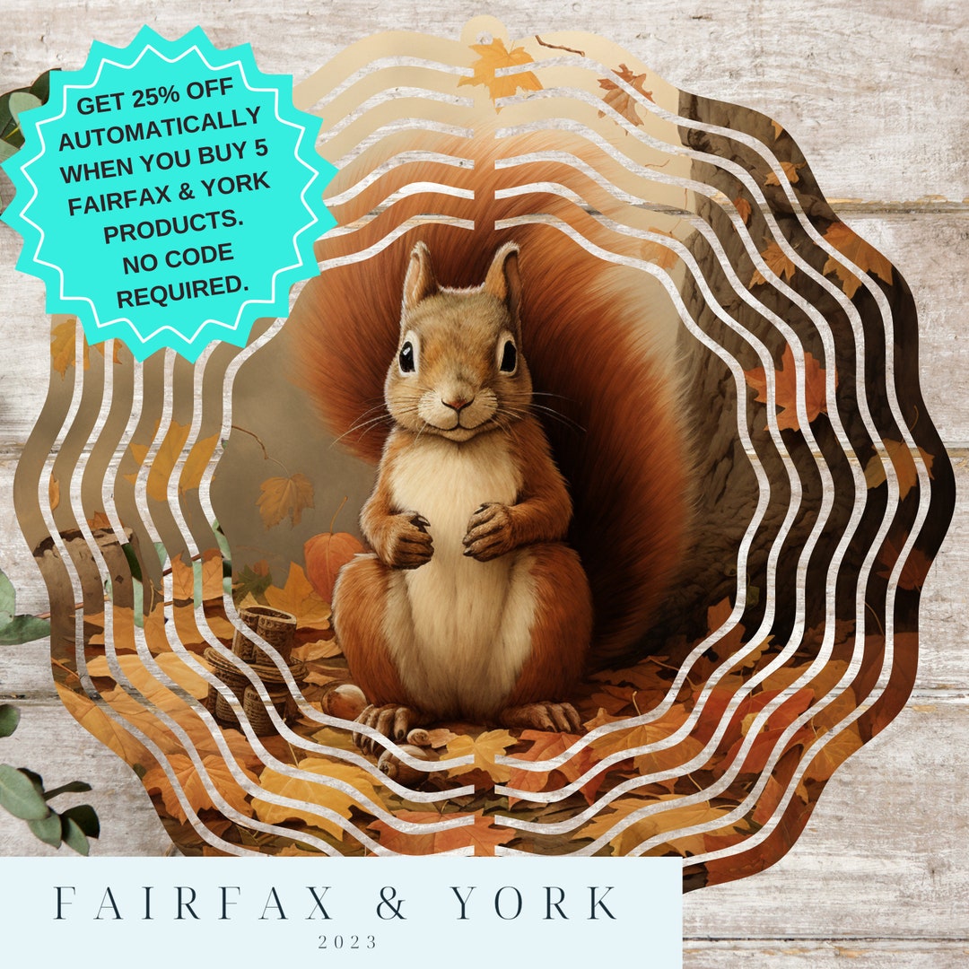 Squirrel Wind Spinner Sublimation, Autumn Fall Aesthetic, Wind Spinner ...