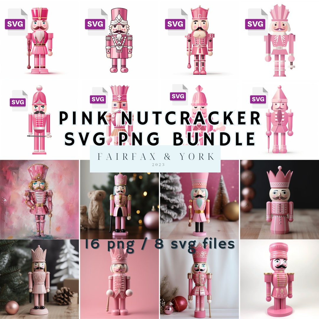 Pink Nutcracker SVG and PNG Bundle, Nutcracker Bundle, 16 Nutcrackers ...