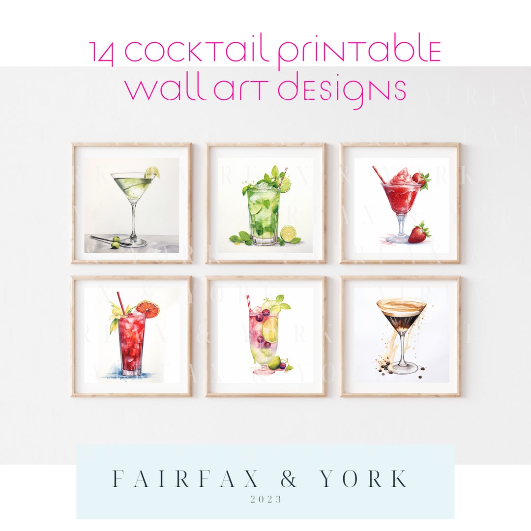 Drinks Posters 6 Piece 14 Piece Cocktail Prints Cocktail - Etsy