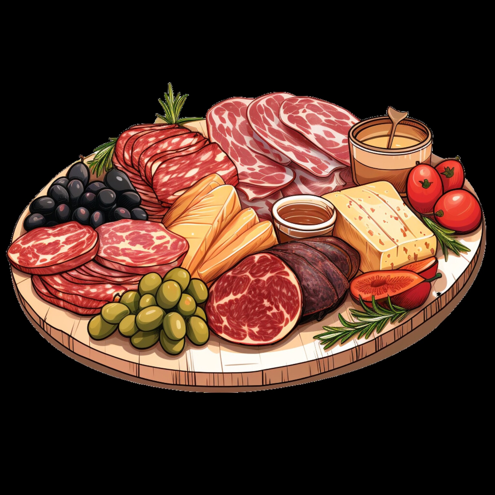 Charcuterie Board, Charcuterie Clipart, Charcuterie Svg, Watercolor ...