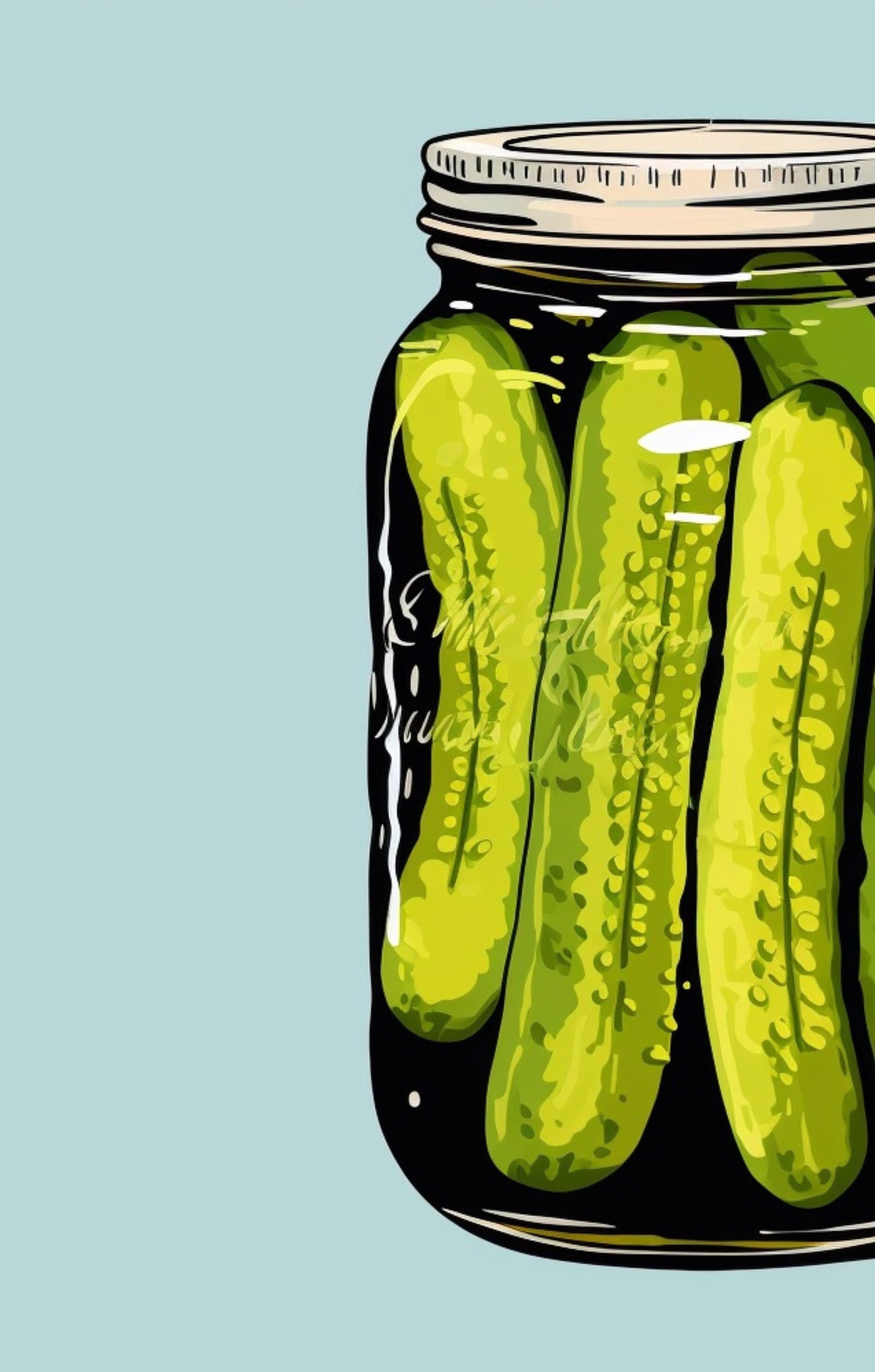 Pickle Printable Wall Art, Digital Download, Warhol Style, Pickle Lover ...