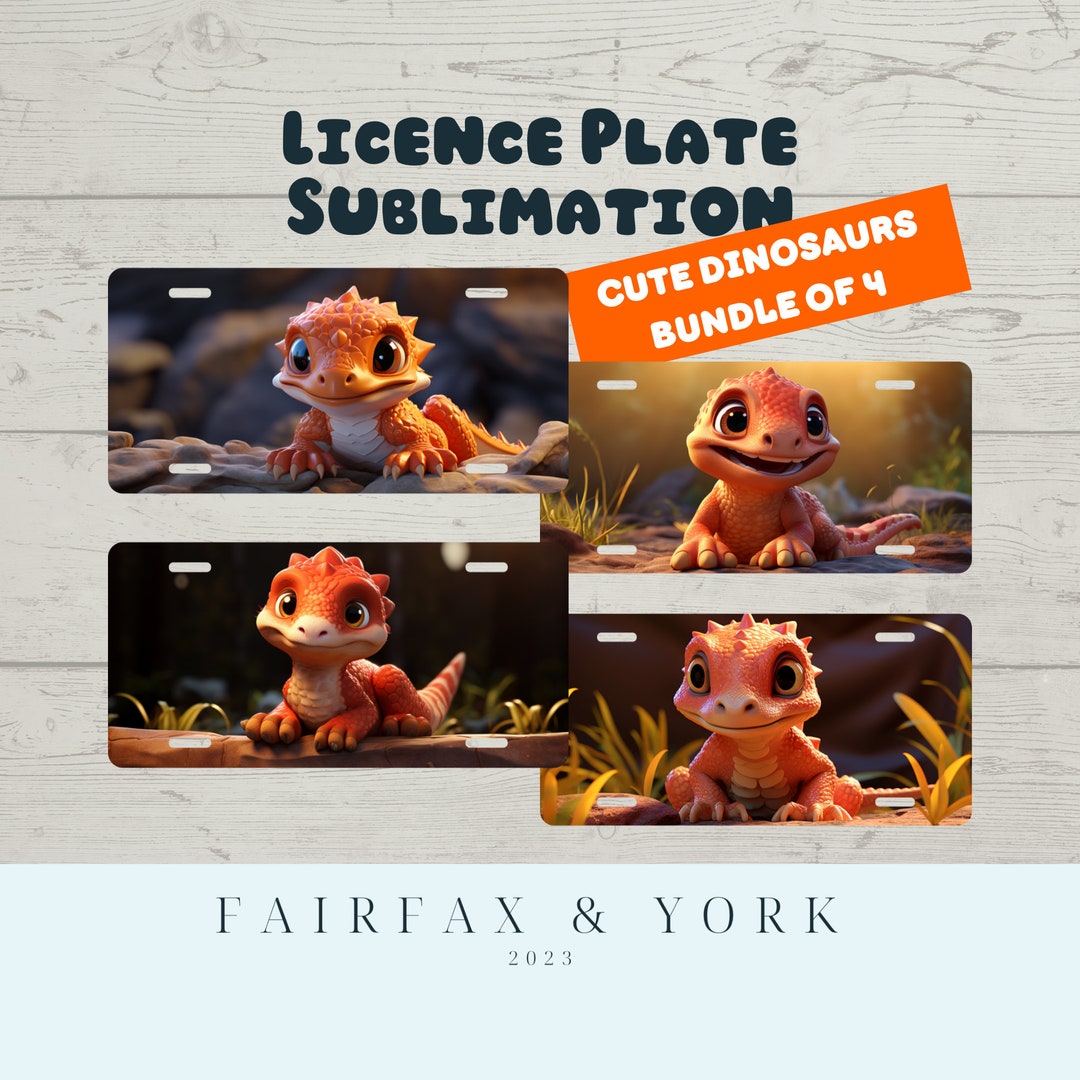 Dinosaur License Plate PNG Bundle Dinosaur Plate Design Car - Etsy