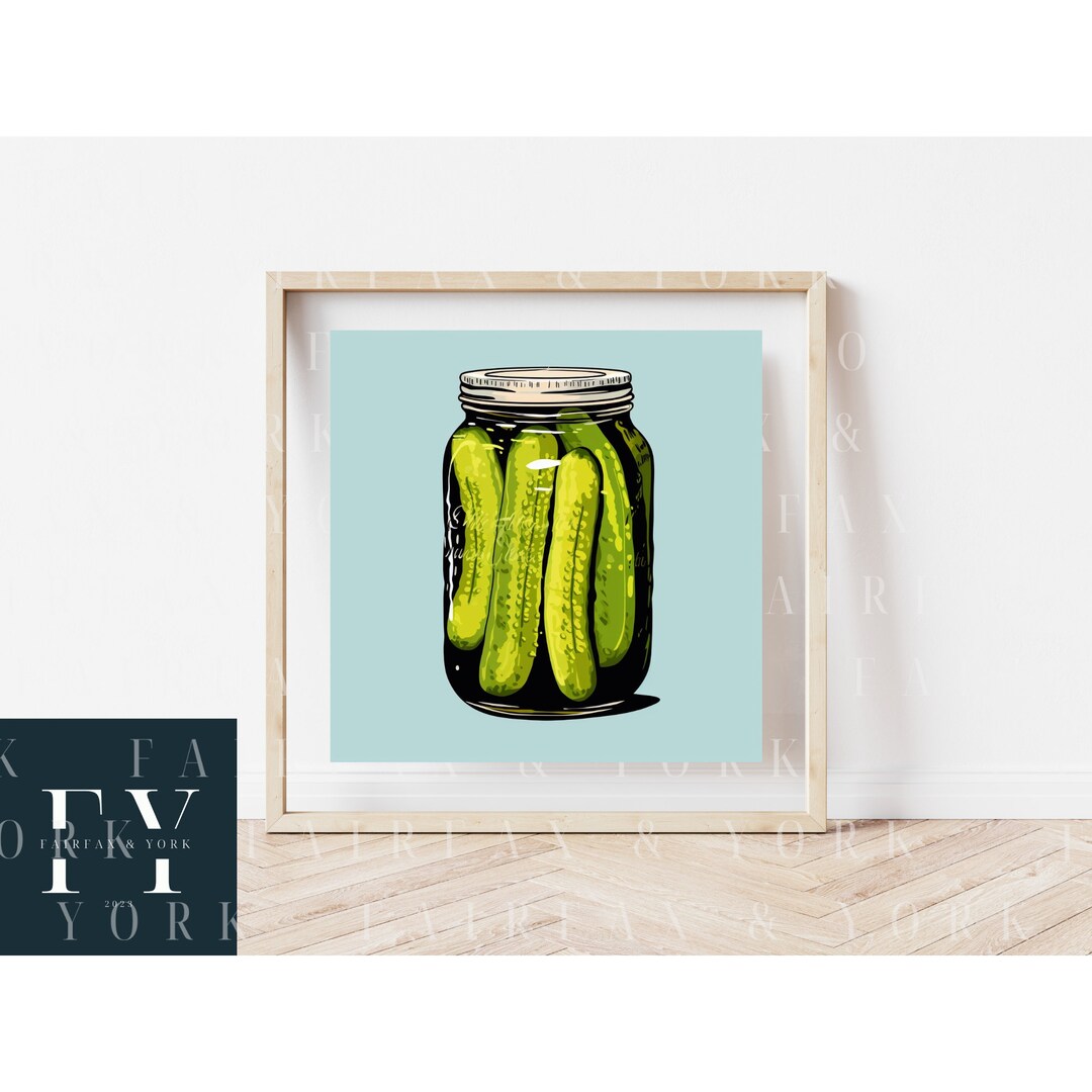 Pickle Printable Wall Art, Digital Download, Warhol Style, Pickle Lover ...