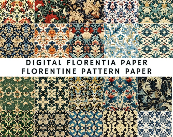 2 Sheets Golden Flowers Print Italian Paper Tassotti Italy - Etsy