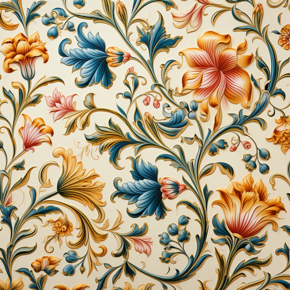 Florentine Paper, Digital Paper, Florentine, Paper Craft, Digital ...