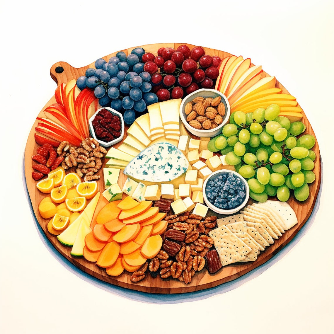 Charcuterie Board, Charcuterie Clipart, Charcuterie Svg, Watercolor ...