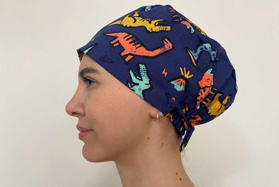 Dinosaurs Funny Surgical Soft Cotton Scrub Caps for Women and Men ...