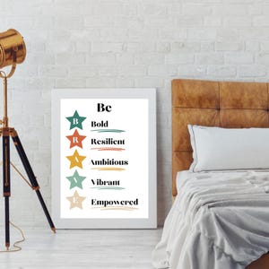 BRAVE Motivational Wall Art Printable, Inspirational Quote, Positive ...