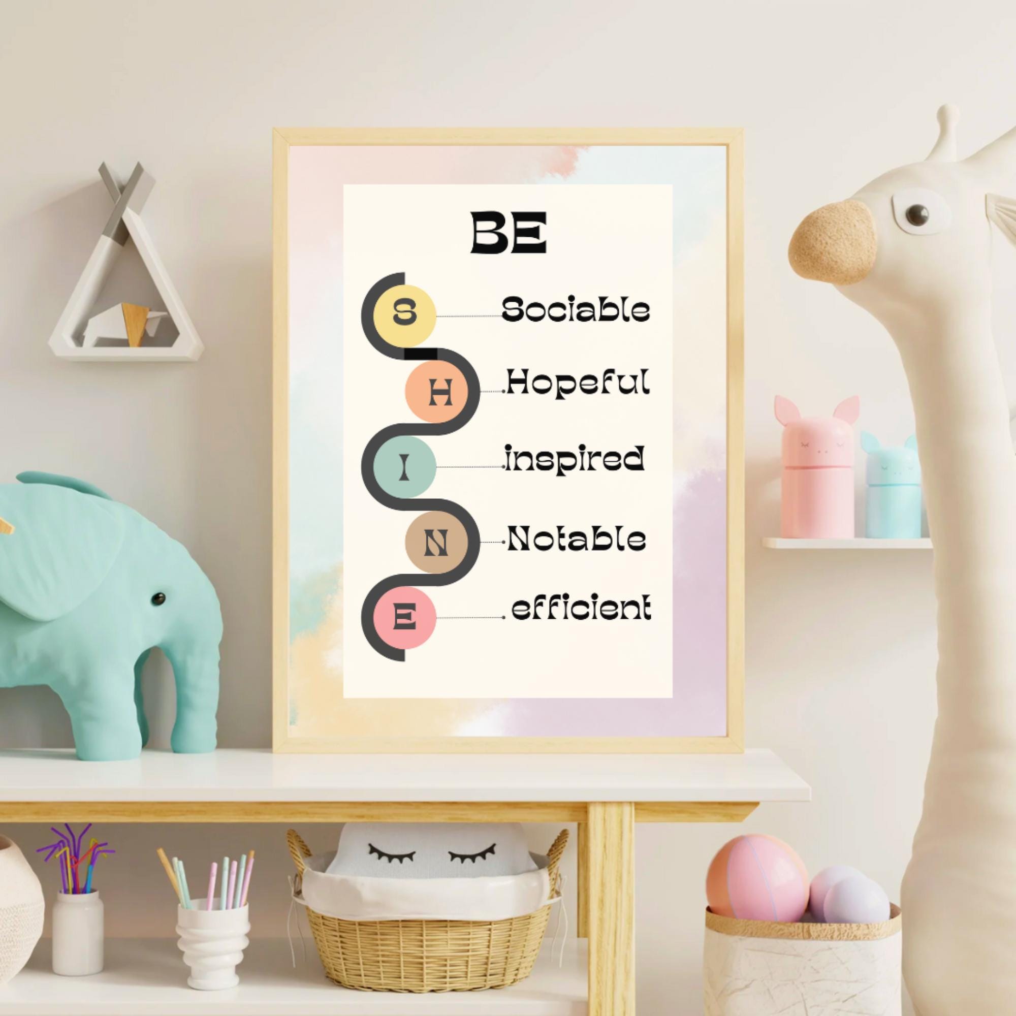 SHINE Printable Wall Art, Motivational Acronym Poster for Back to ...