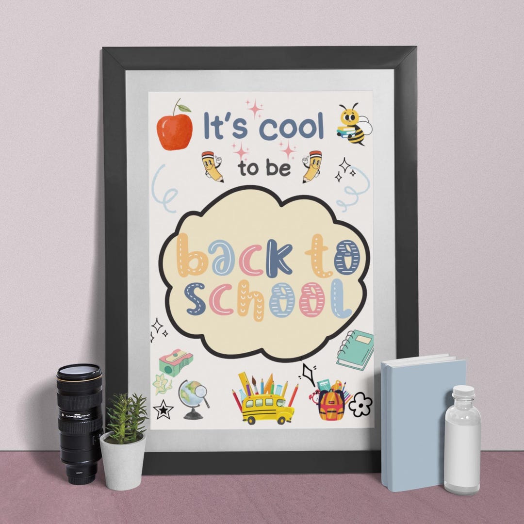 Back to School Poster, Classroom Decor, School Supplies Art (digital ...