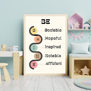 SHINE Printable Wall Art, Motivational Acronym Poster for Back to ...