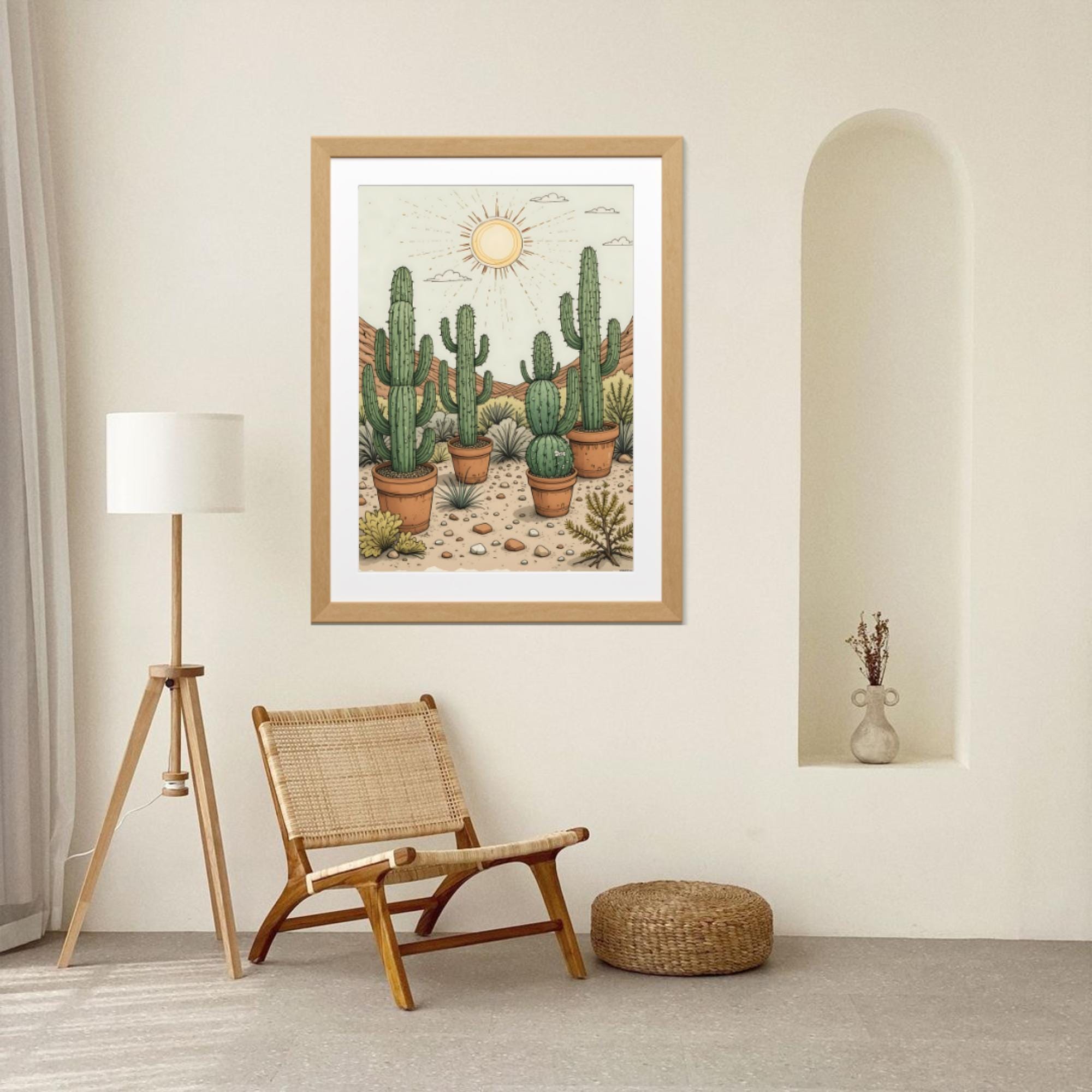 Desert Cactus Printable Wall Art, Southwestern Boho Plant Art Print ...