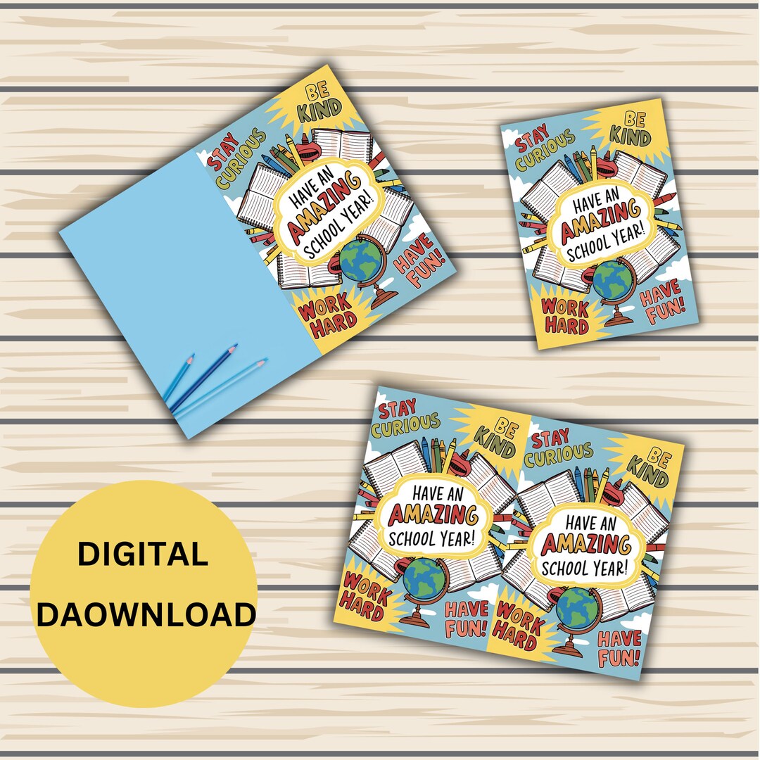 Back to School Card Printable, Teacher Card, First Day of School Gift ...