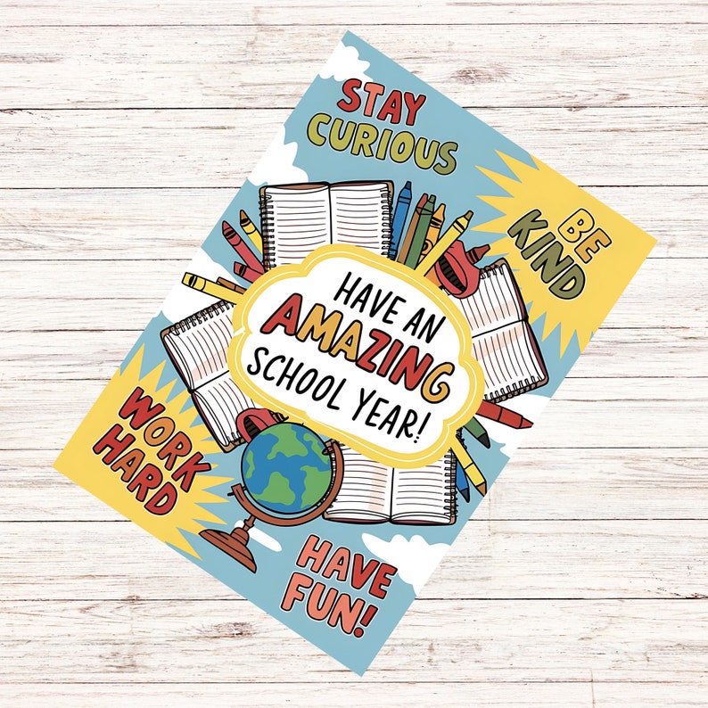 Back to School Card Printable, Teacher Card, First Day of School Gift ...