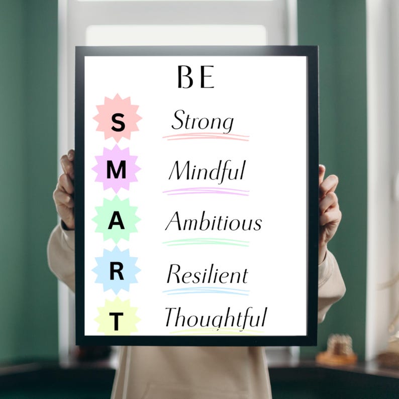 Be SMART Motivational Poster: Classroom Inspirational Quote (digital ...