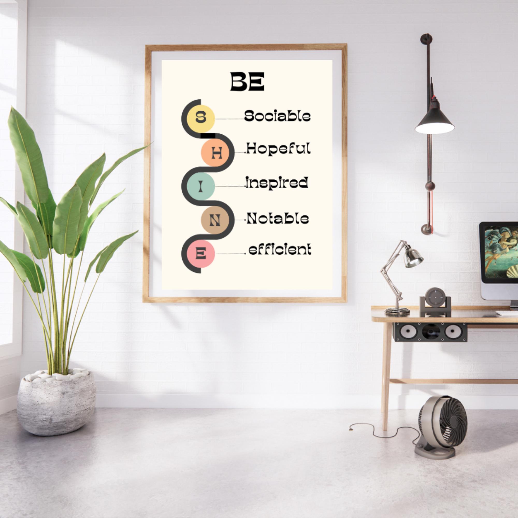 SHINE Printable Wall Art, Motivational Acronym Poster for Back to ...