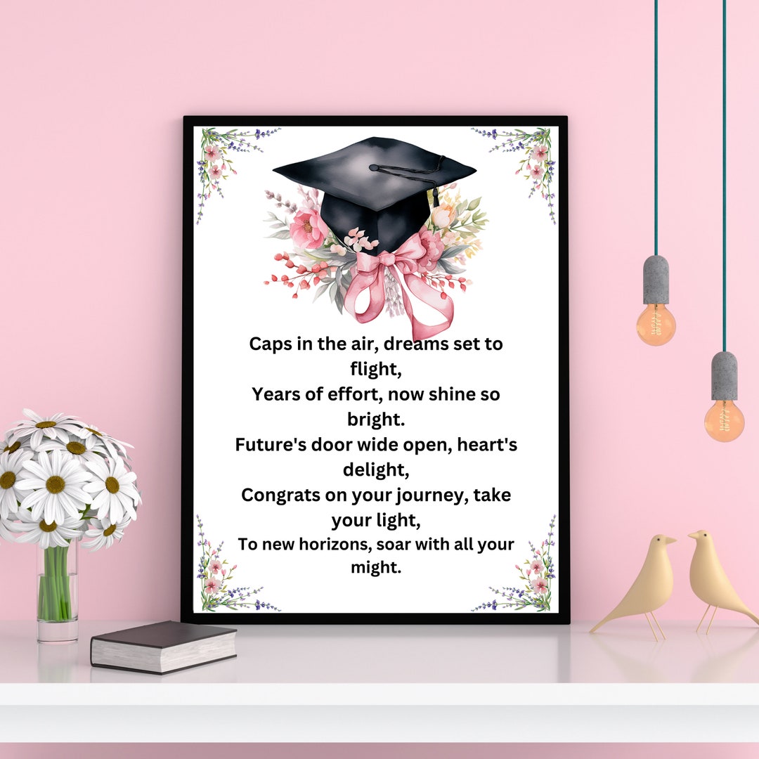 Graduation Poem Wall Art, Graduation Gift Quotes, Graduation Gift ...
