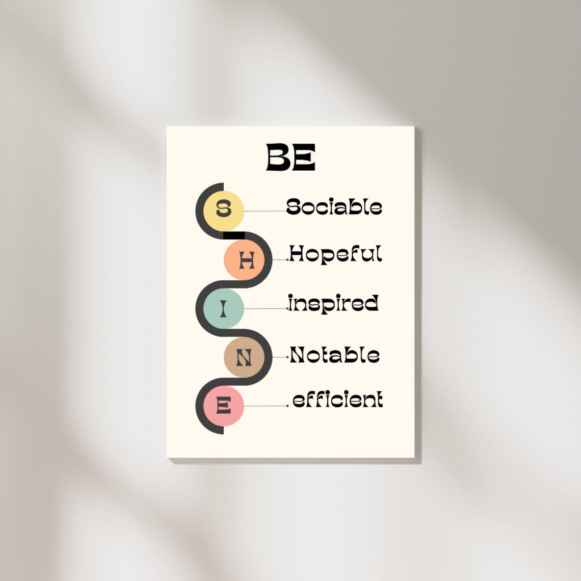 SHINE Printable Wall Art, Motivational Acronym Poster for Back to ...