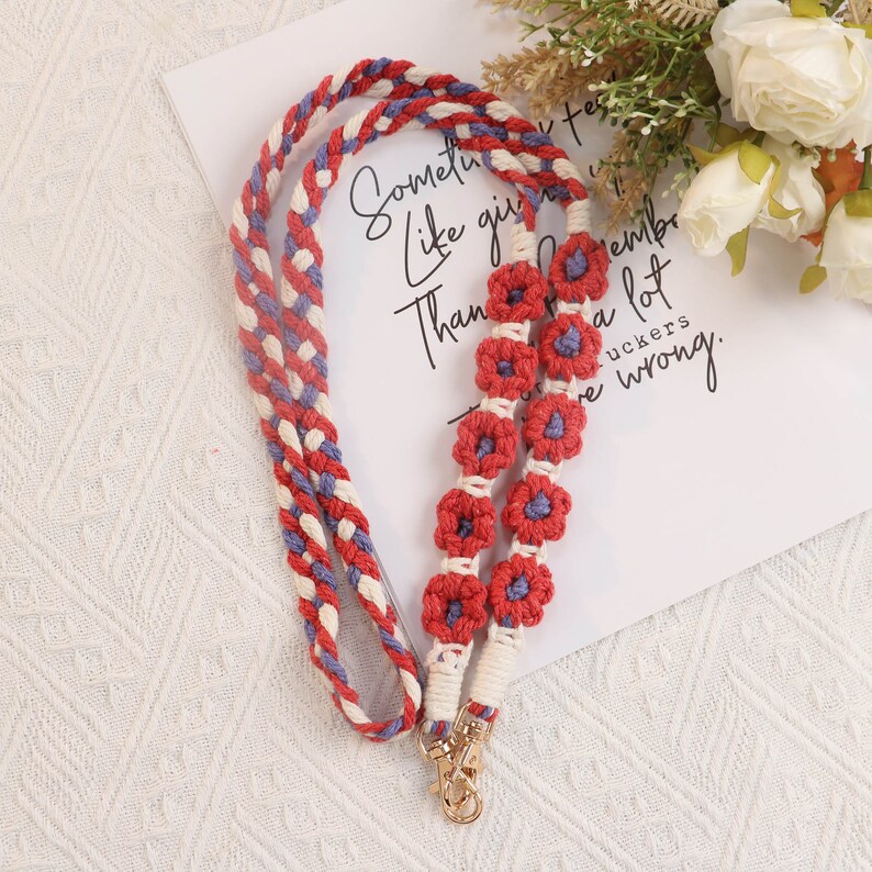 Handmade Macrame Lanyard, Looped Key Ring, Boho Vibes, Work Lanyard ...