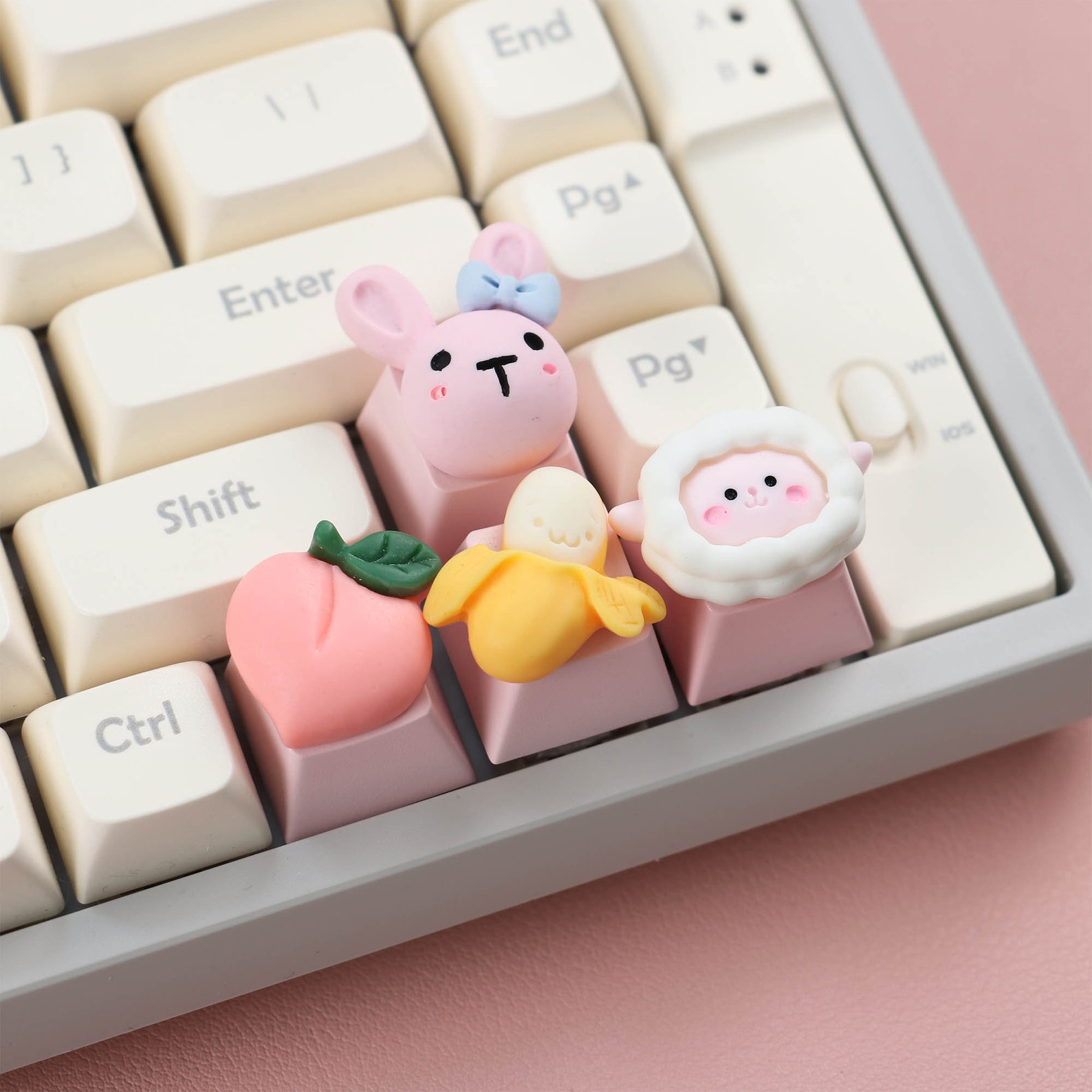 Cute Animal Keycaps, Kawaii 3d Keycap, Pink Cute Keycap, Cute Keyboard ...
