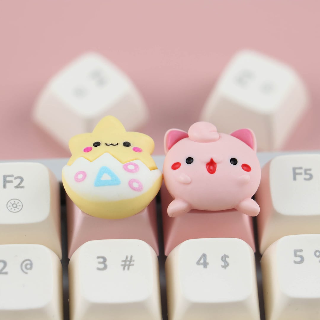 Kawaii Egg Keycap, Anime Keycaps, Pink Key Cap Set, Cute Mechanical ...