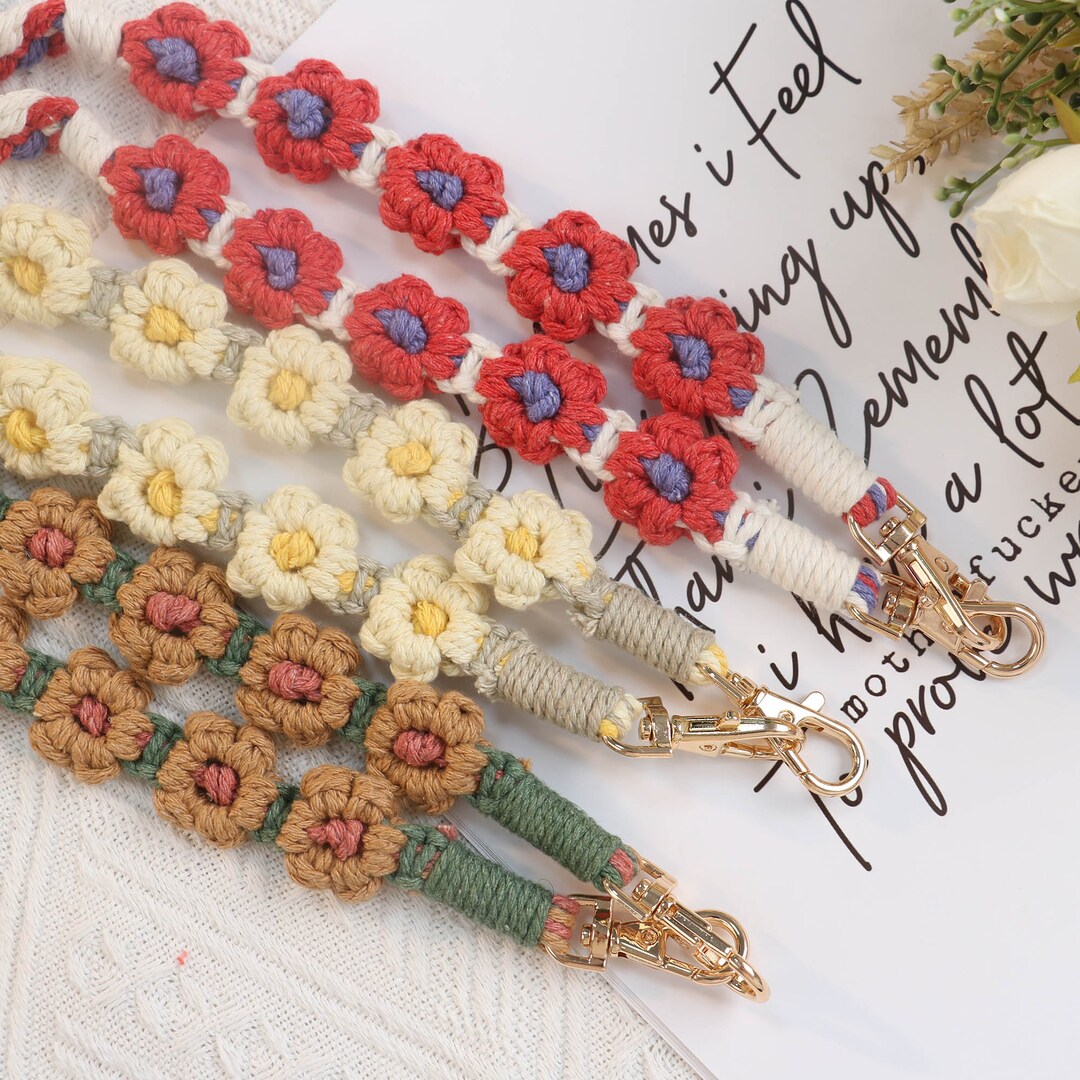 Handmade Macrame Lanyard Looped Key Ring Boho Vibes Work - Etsy