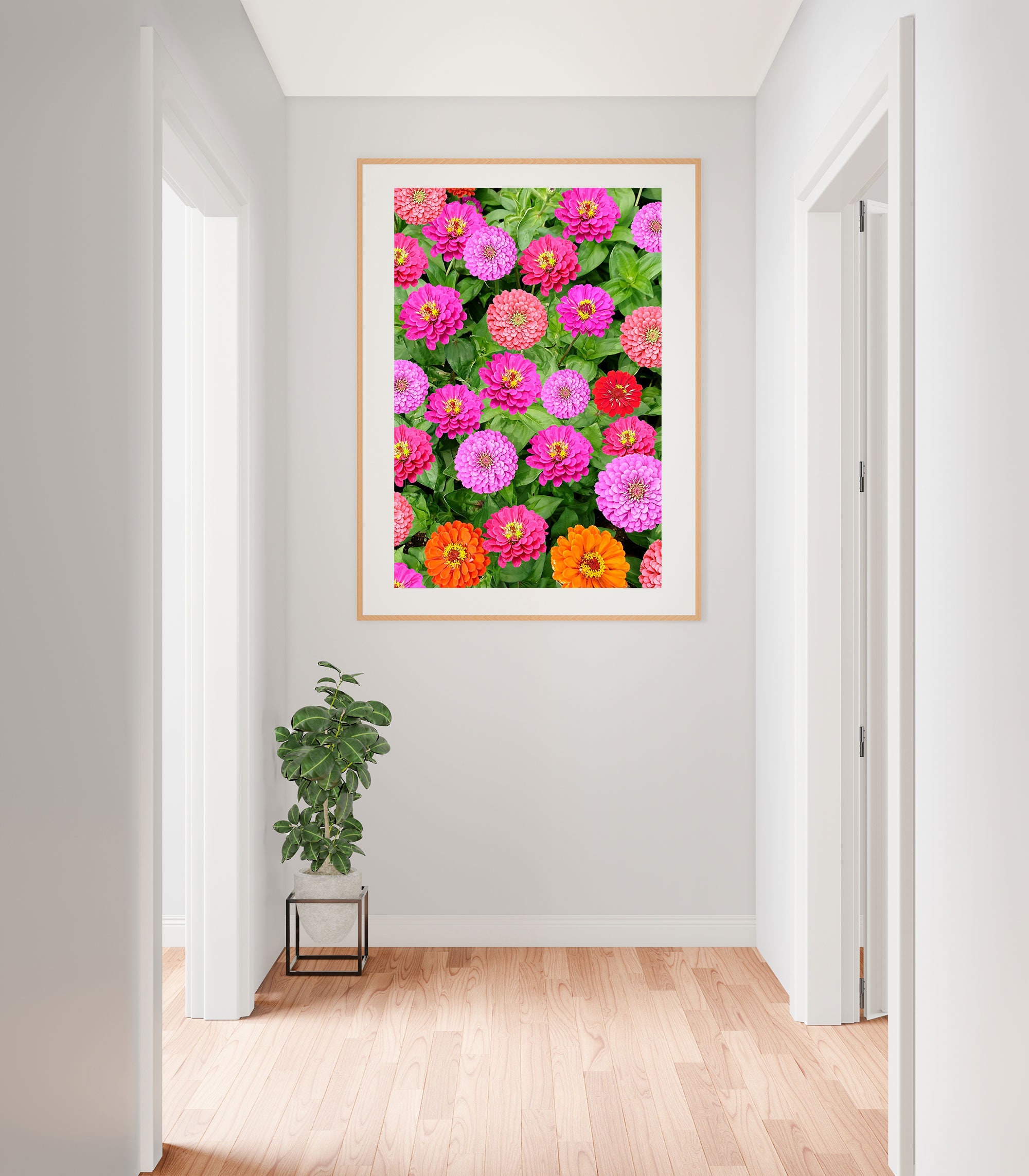 Zinnia Print, Floral Spring Printable Wall Art, Wildflower Landscape ...