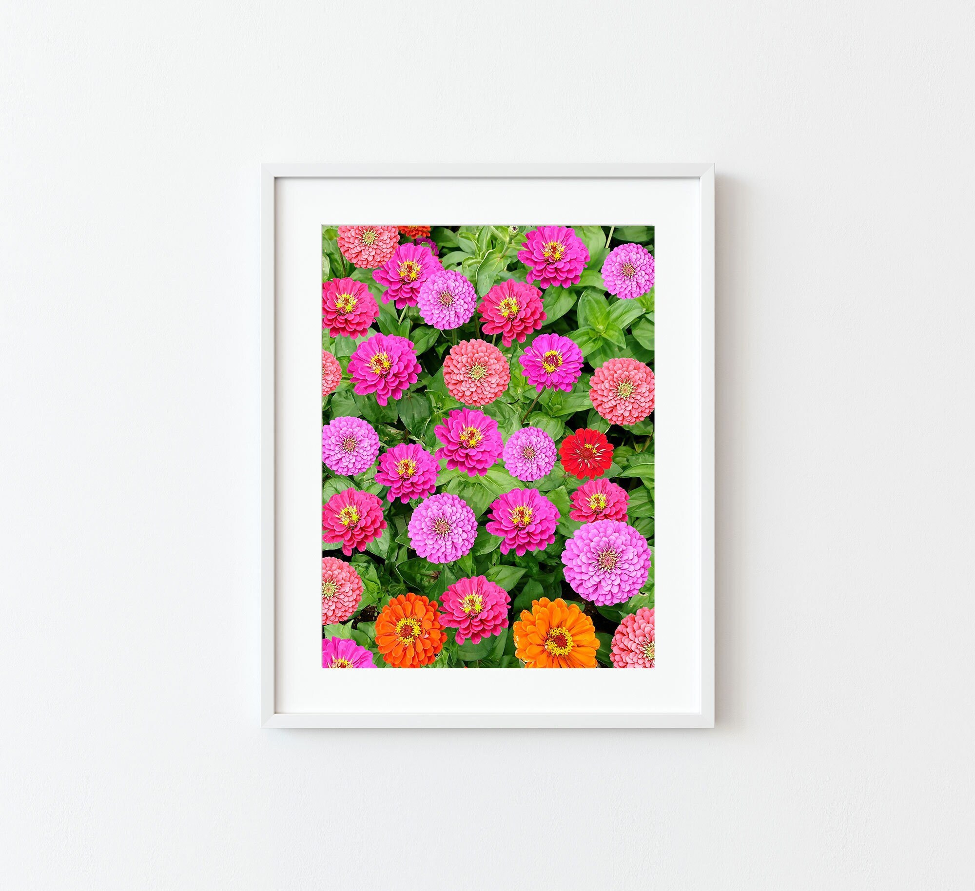 Zinnia Print, Floral Spring Printable Wall Art, Wildflower Landscape ...