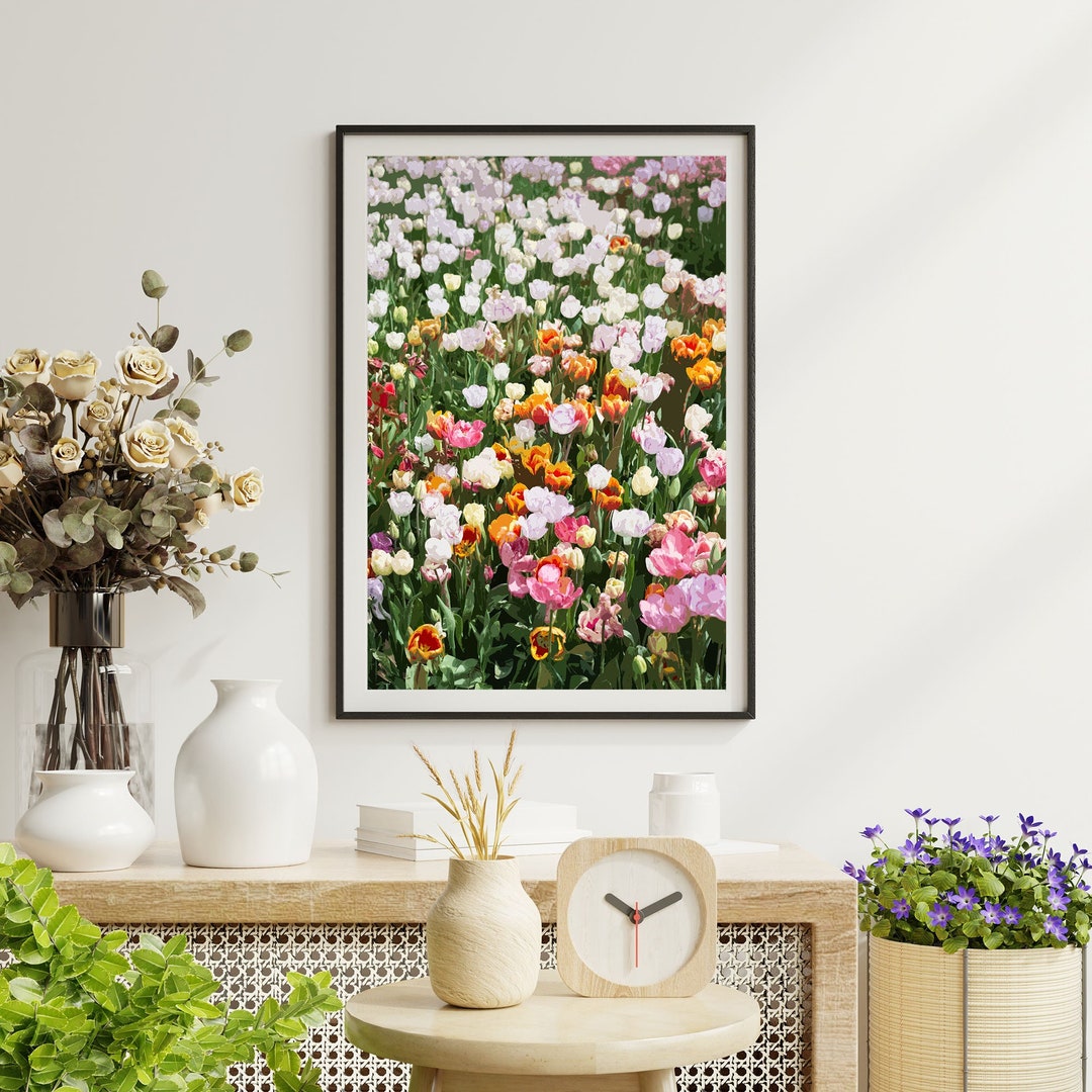 Tulip Printable Wall Art, Colorful Tulips Poster, Spring Wall Art ...