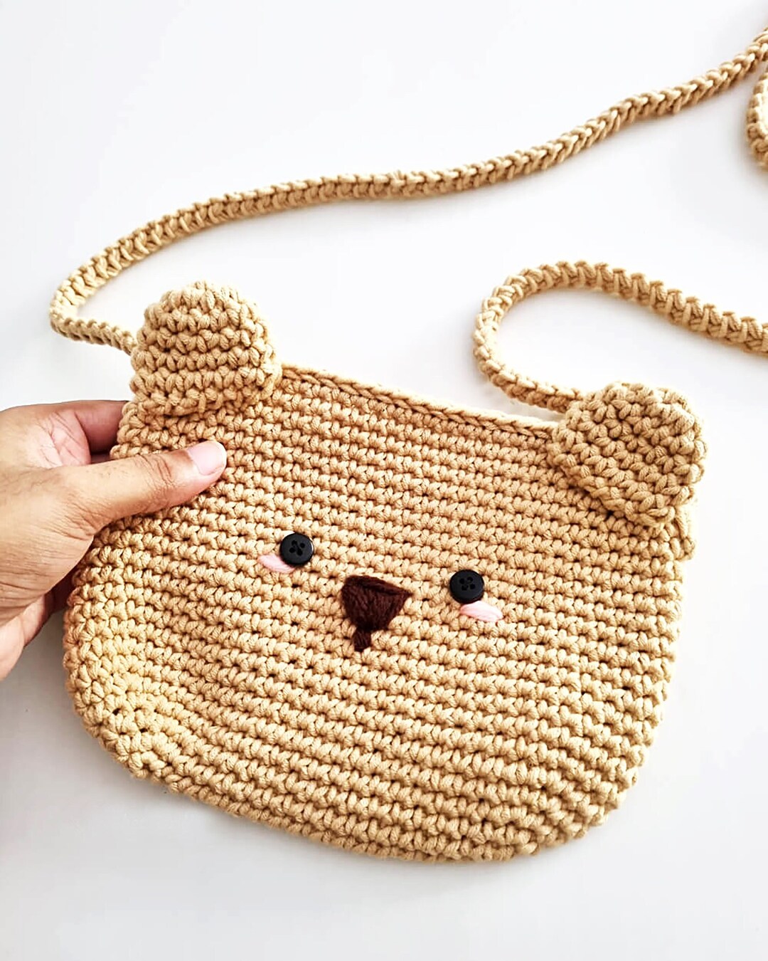 Children Crochet Bag Pattern, Crochet Bear Bag, Crochet Bags Tutorial ...