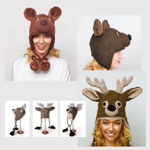 15 Crocheted Animal Hats Crochet Patterns, Animal Hat Designs for ...