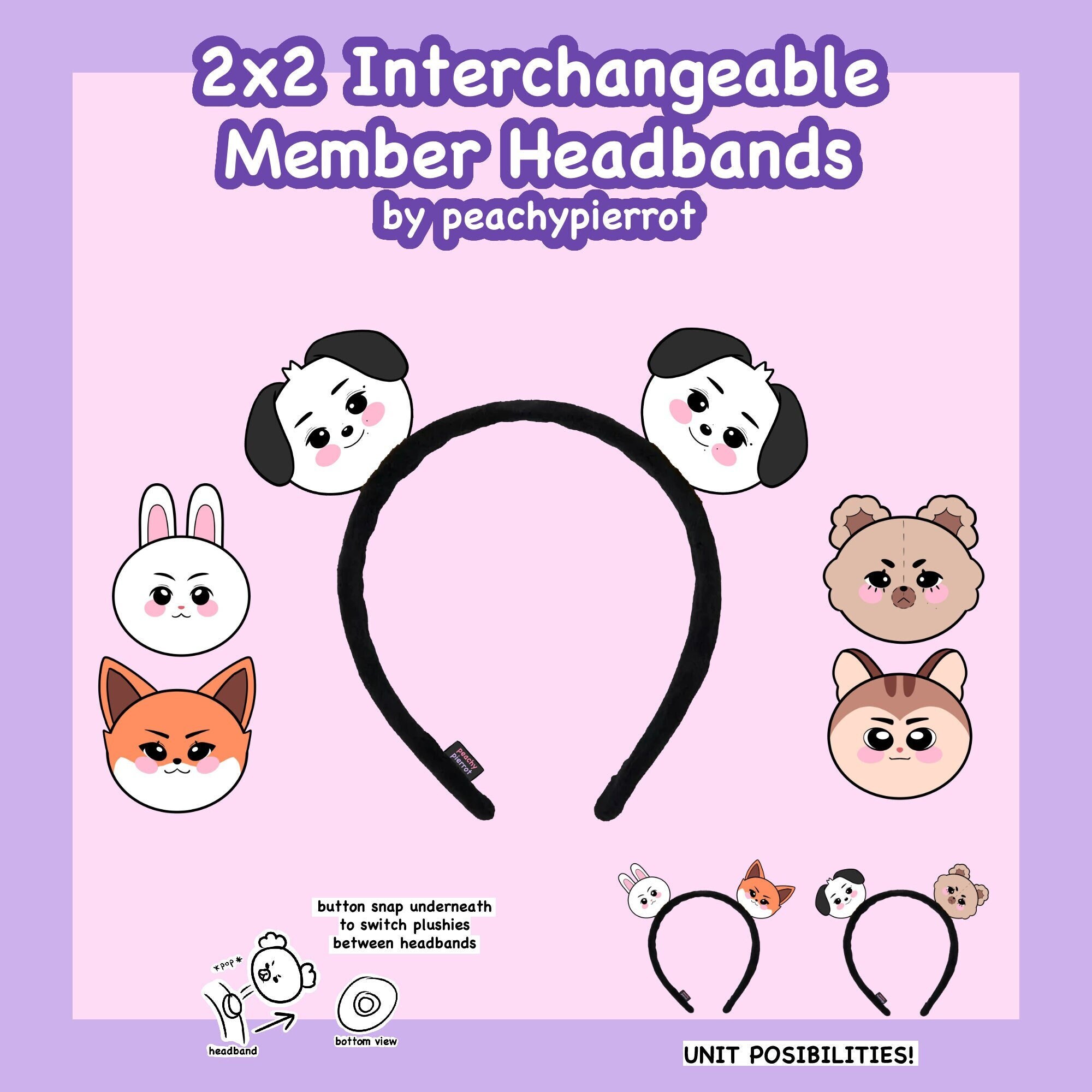 TXT 2x2 Interchangeable Plush Headband Tomorrow X Together - Etsy