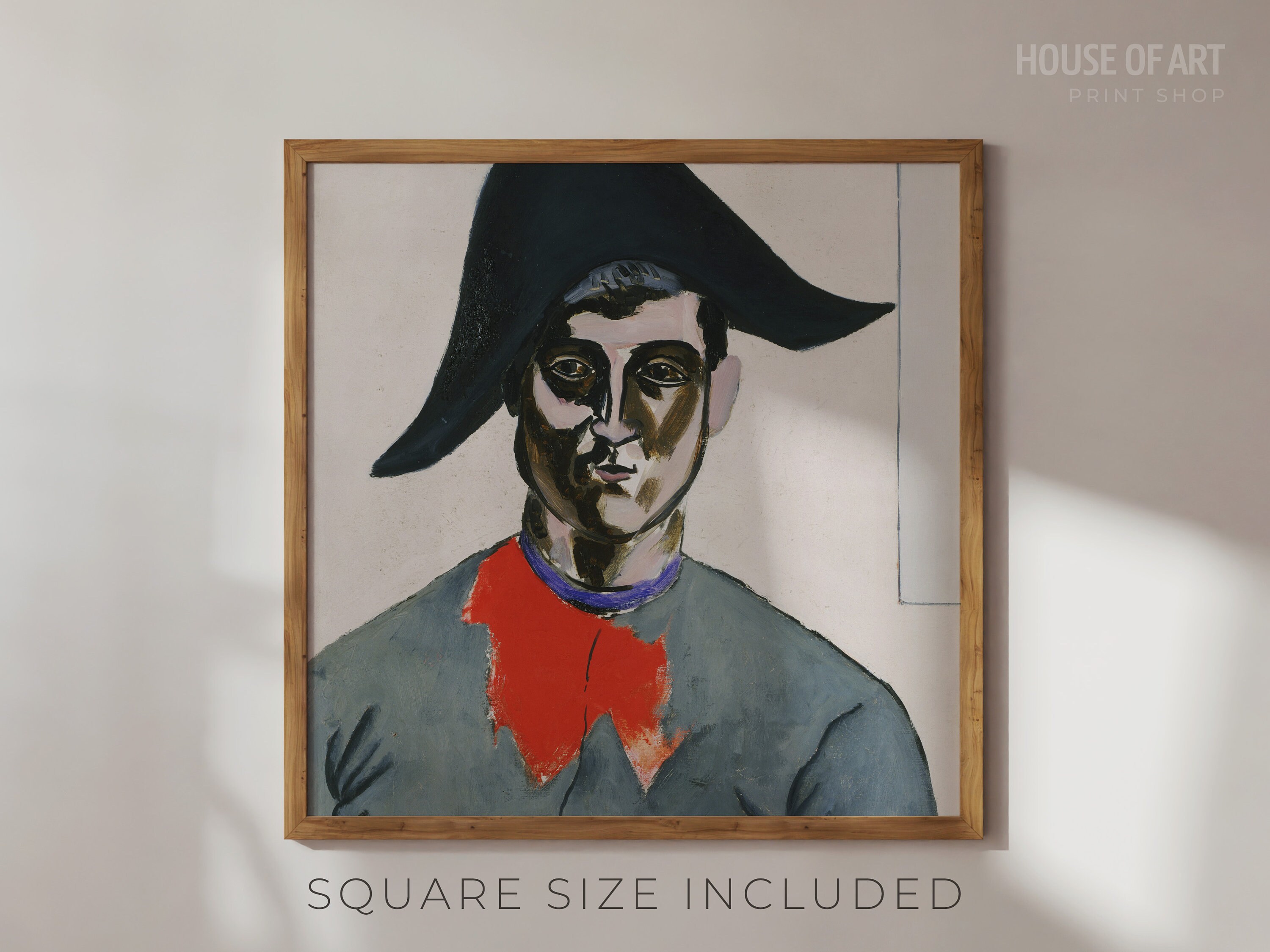Harlequin PRINTABLE Art, Modernist Bold Male Portrait Instant Download ...