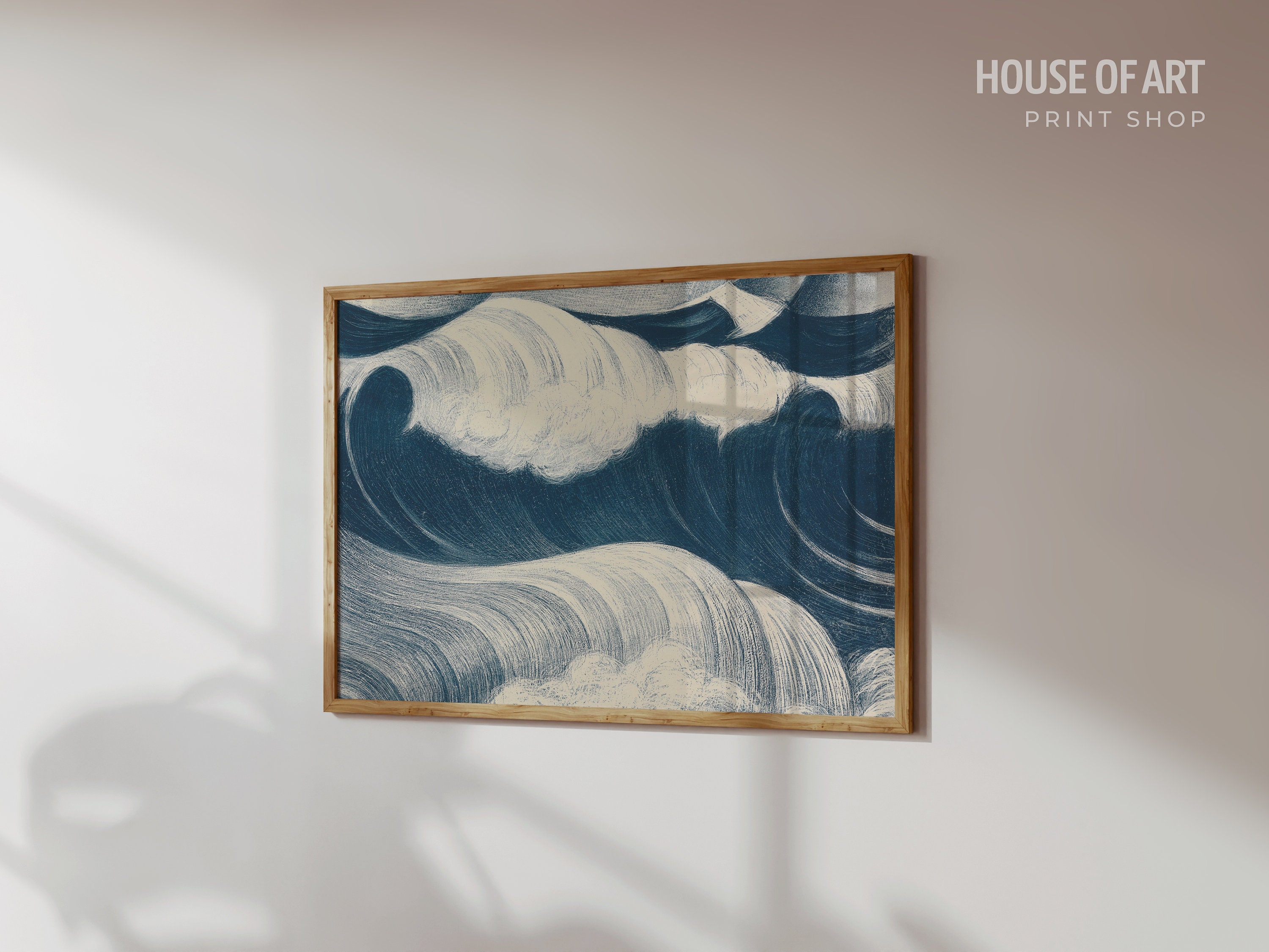 Vintage Crashing Wave PRINTABLE Artwork, Dynamic Ocean Instant Download ...