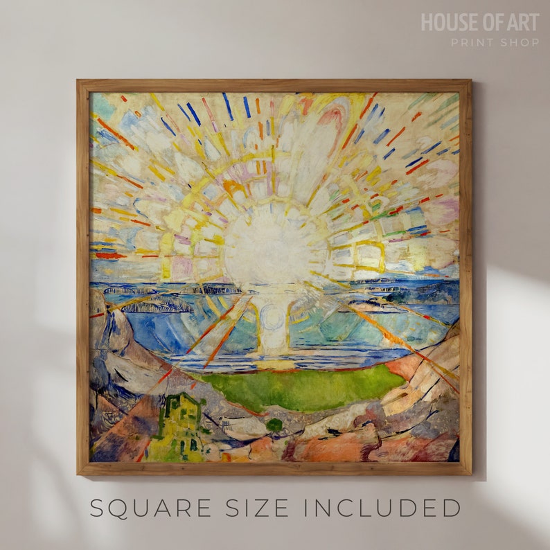 The Sun Edvard Munch Printable Sun Painting, Expressionist Art, Coastal ...