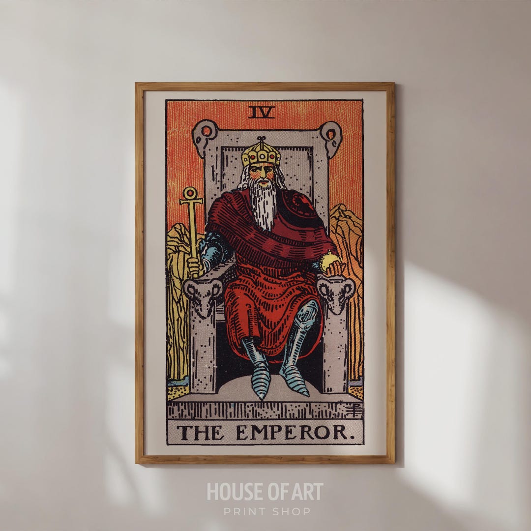 Emperor Tarot Card Print, the Emperor Tarot Cards Poster, Astrology ...