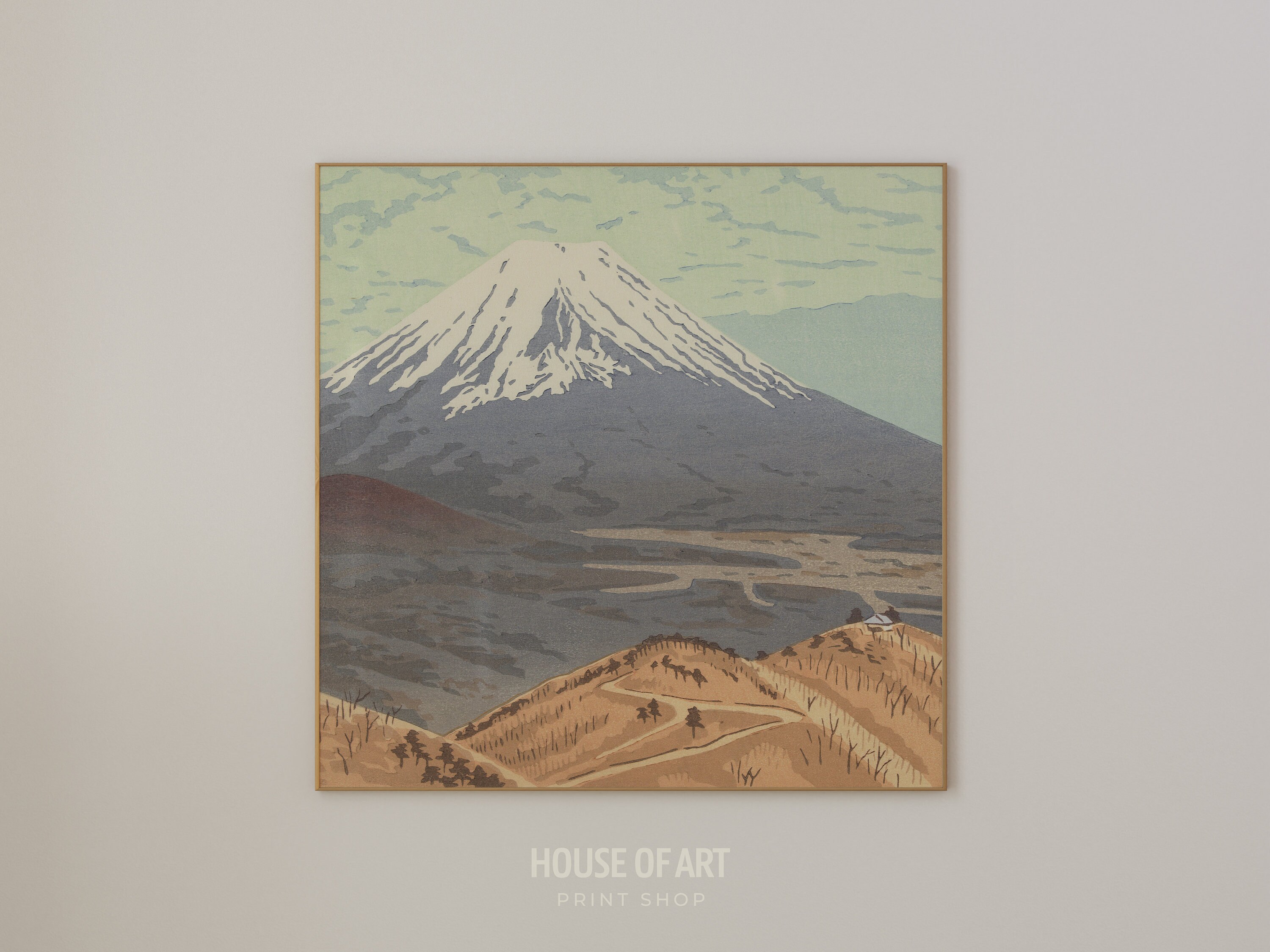 Japanese Mount Fuji PRINTABLE Artwork, Snowy Mountain Instant Download ...