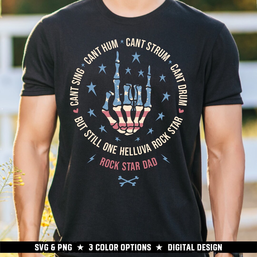 Rockstar Dad, Skeleton Dad Svg, Fatherhood Svg, Fathers Day 2024, Dad ...