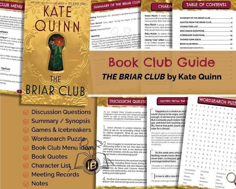 The Briar Club Book Club Guide by Kate Quinn (PDF Download) - Etsy