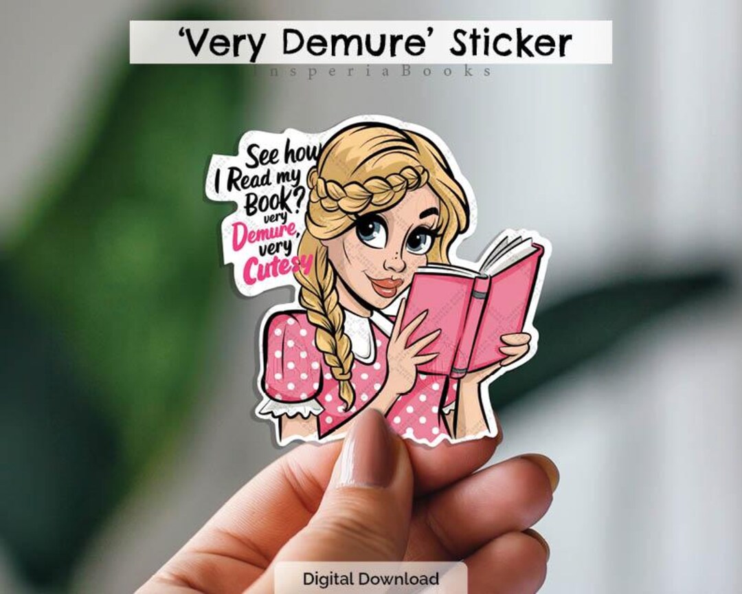 Very Demure Book Sticker | Very Demure Png, Very Mindful, Very Cutesy ...