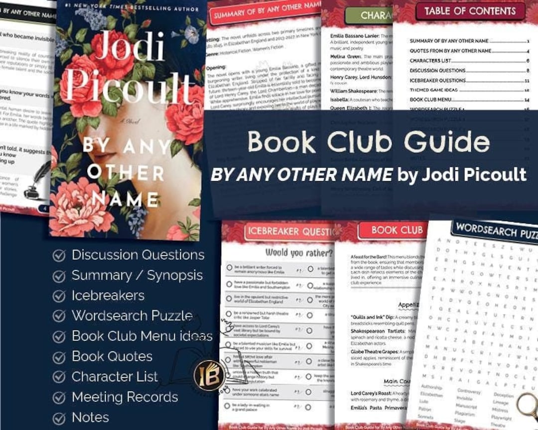 By Any Other Name Book Club Guide by Jodi Picoult (digital Download) - Etsy