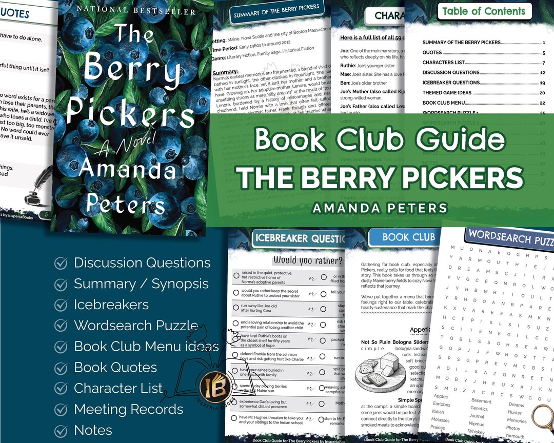 The Berry Pickers by Amanda Peters Book Club Guide Kit | Discussion ...