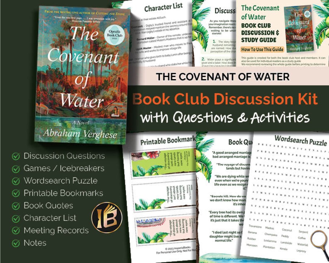 The Covenant of Water Book Club Guide Kit | Discussion Questions | Book ...